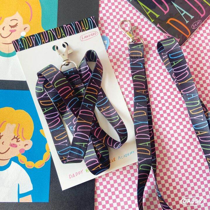 DADDY | Lanyard สายคล้องบัตร สายคล้องคอ สีดำสุดเท่ | Lazada.co.th
