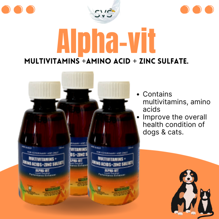 [SOUTH VET]3pcs Alpha Vit 120ML Multivitamins &Amino Acid Supplements ...