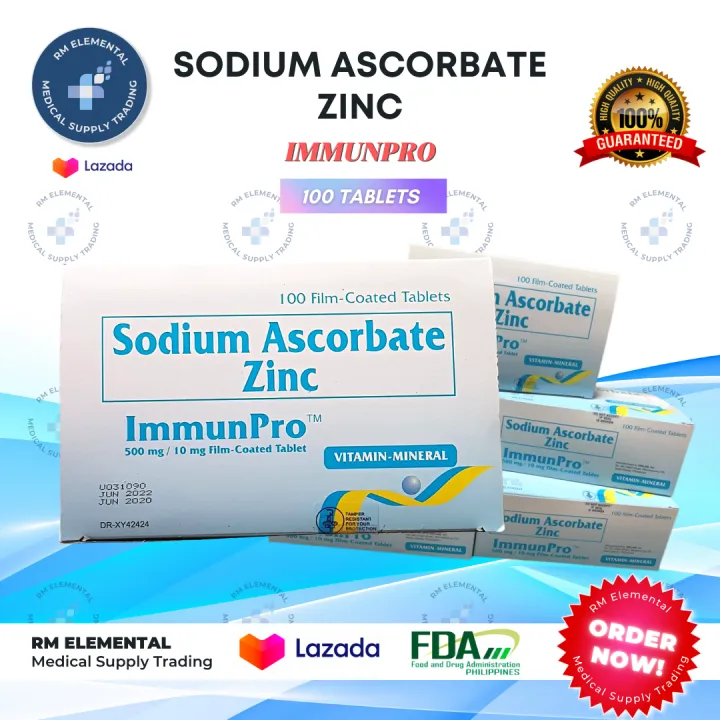 100 tablets ImmunPro Sodium Ascorbate Zinc | Lazada PH