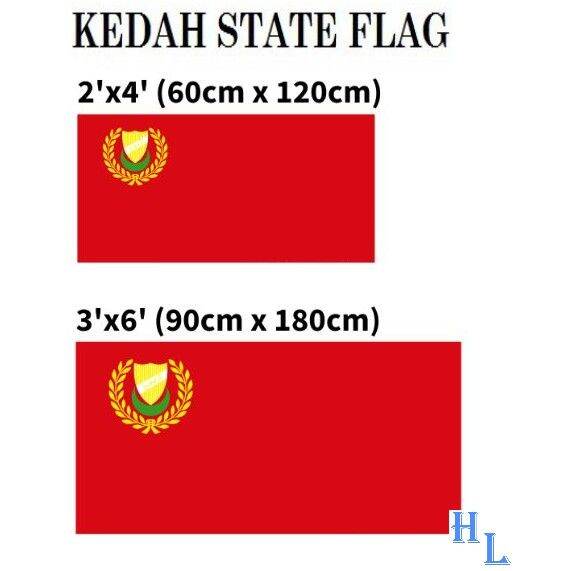 Flag Kedah 2ft x 4ft / 3ft x 6ft/2ftx8ft ( Bendera Kedah ) | Lazada