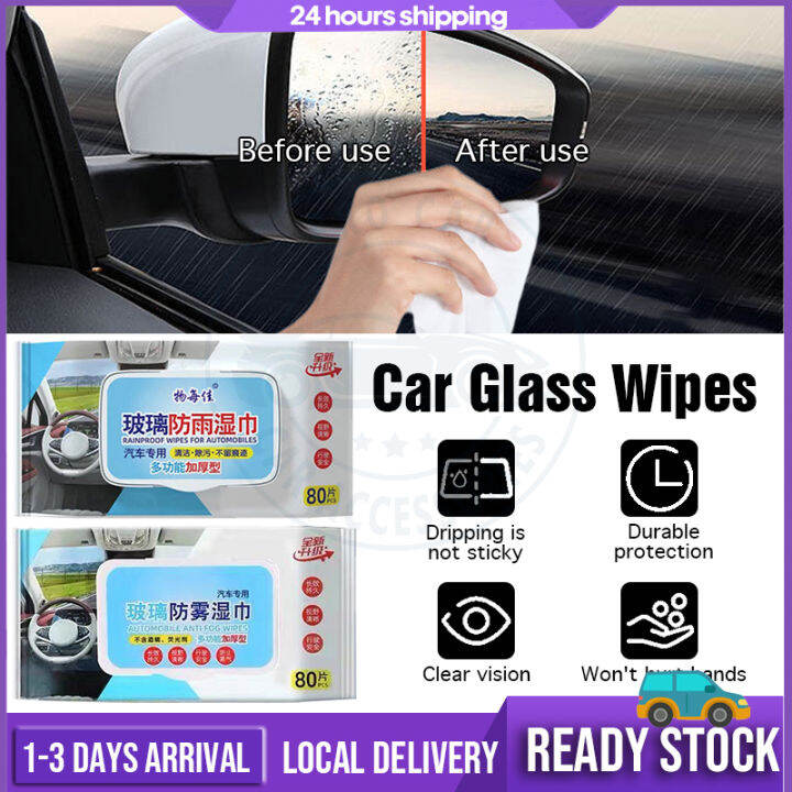 Car Glass Wipes Rain Removal Car Wet Tissues Glass Care Water ...