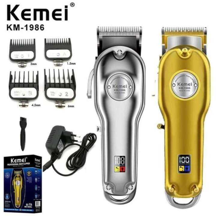 Original Kemei KM-1986 Professional Hair Clipper Trimmer Cordless Alat Mesin Cukur Rambut KM ...