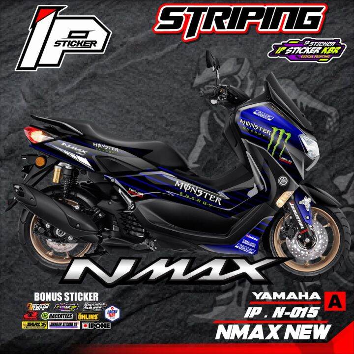 (cod) striping NMAX NEW(monster energy)- sticker striping variasi list ...