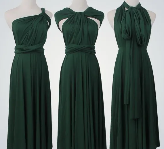 DARK EMERALD GREEN Infinity Dress with Attached Tube Kids & Adult ...