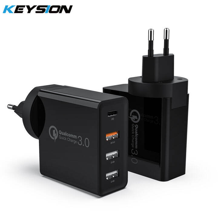 KEYSION 4 Ports 48W Quick Charger PD Type C USB Charger for Samsung 12 ...