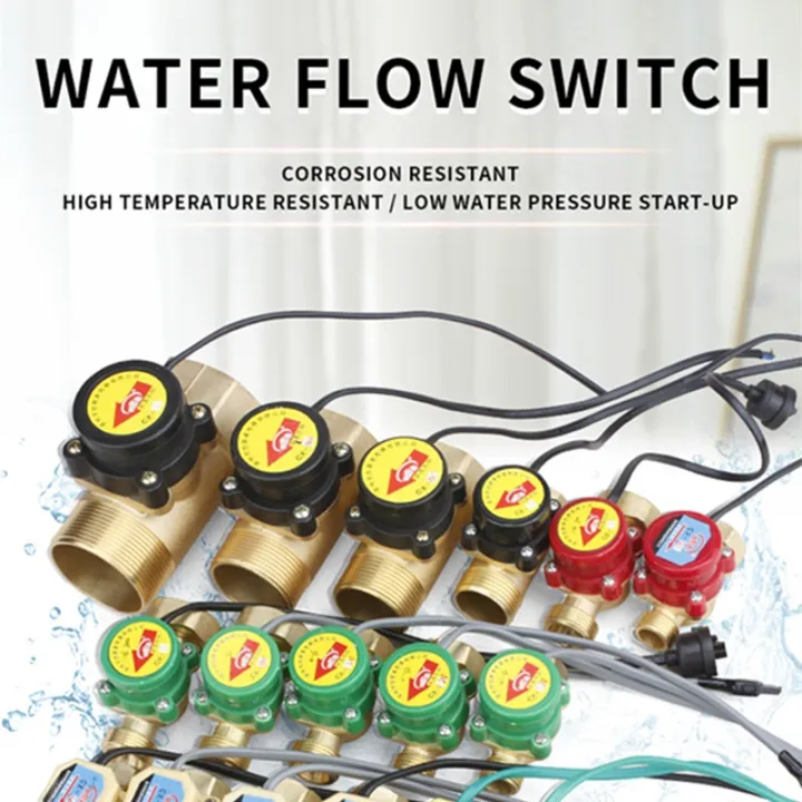 1 Inch Water Pump Flow Sensor Switch Liquid Booster Solar Heater Brass ...