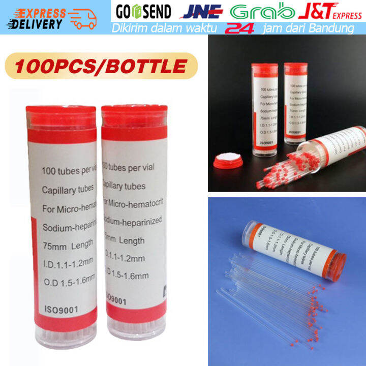 Tabung Pipa Kapiler Tabung Hematokrit Haematocrit Mikro Kapiler Heparin ...