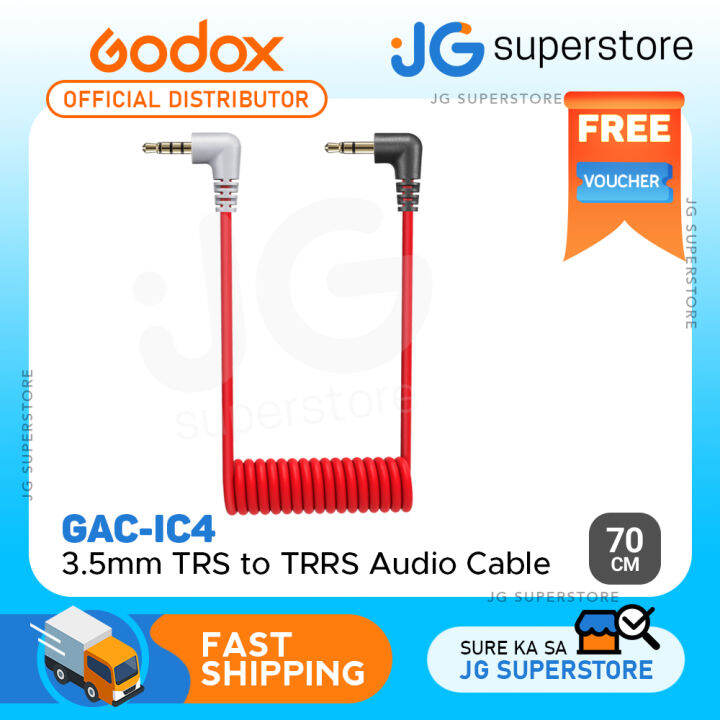 Godox GAC-IC4 3.5mm TRS to TRSS Audio Connect Adapter Cable (70cm) with ...