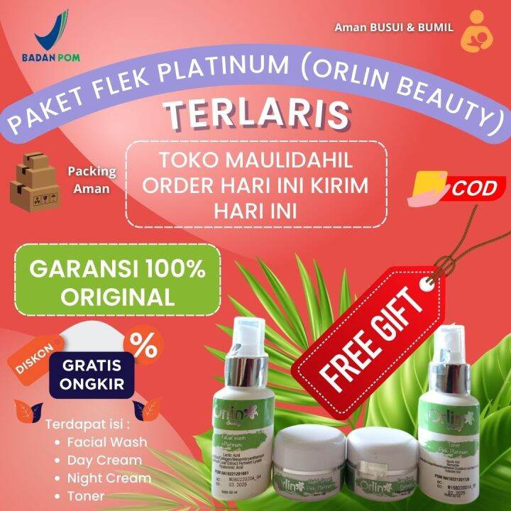 Orlin Beauty Skincare Paket Flek Platinum Mencerahkan Wajah ...