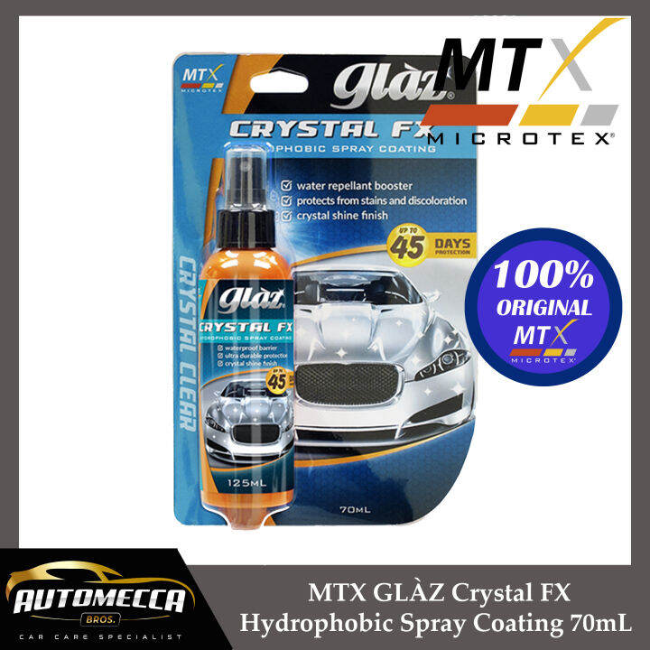 MTX GLAZ Crystal FX Hydrophobic Spray Coating 125mL | Up to 45 Days ...