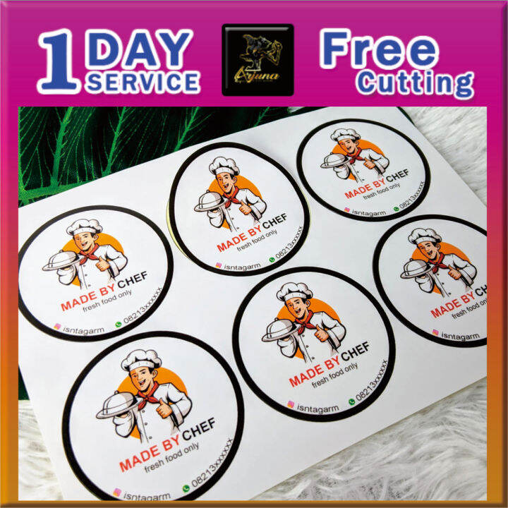 Stiker Label Makanan Bentuk Bulat Sticker Custom Kemasan Toples ...