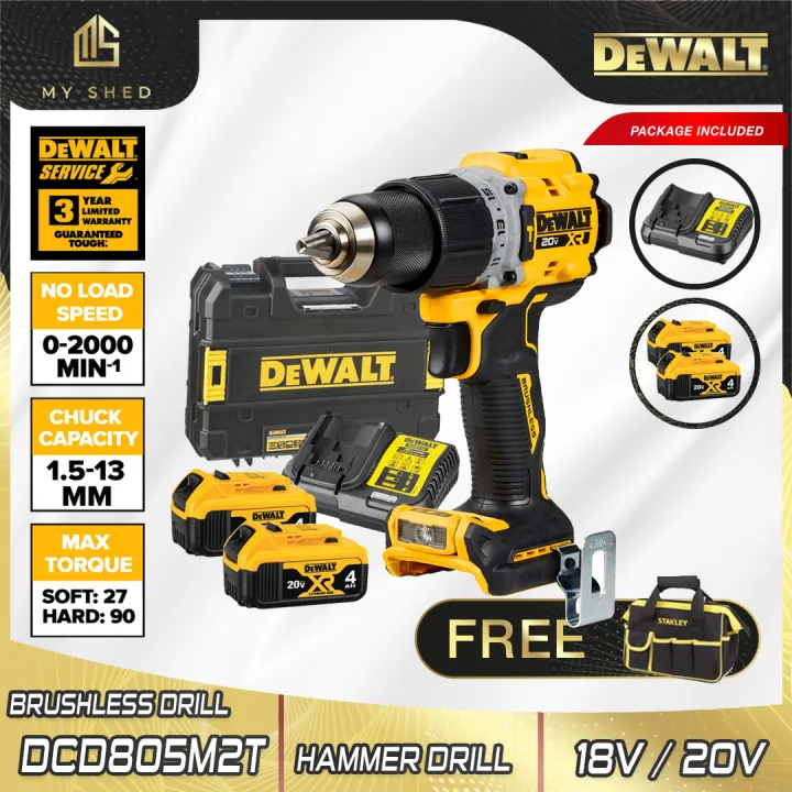 DEWALT DCD805M2T 18V/20V MAX Cordless Brushless Compact Hammer Drill Driver (REPLACE DCD796 ...