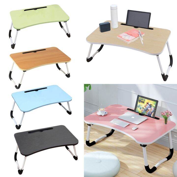 ۩♂ Foldable Laptop Table Portable Breakfast Serving Bed Tray with cup ...