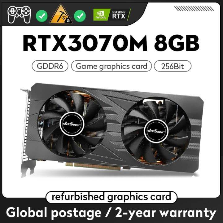 JIESHUO RTX3070การ์ดจอคอมพิวเตอร์8GB GDDR6แบบ Non LHR,Nvidia RTX 3070M ...