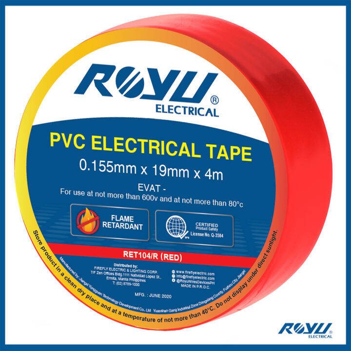 Royu PVC Electrical Tape Red-4m - RET104/R | Lazada PH