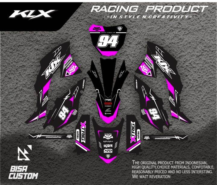 decal stiker klx bf full body bisa custom / decal klx supermoto bebas ...