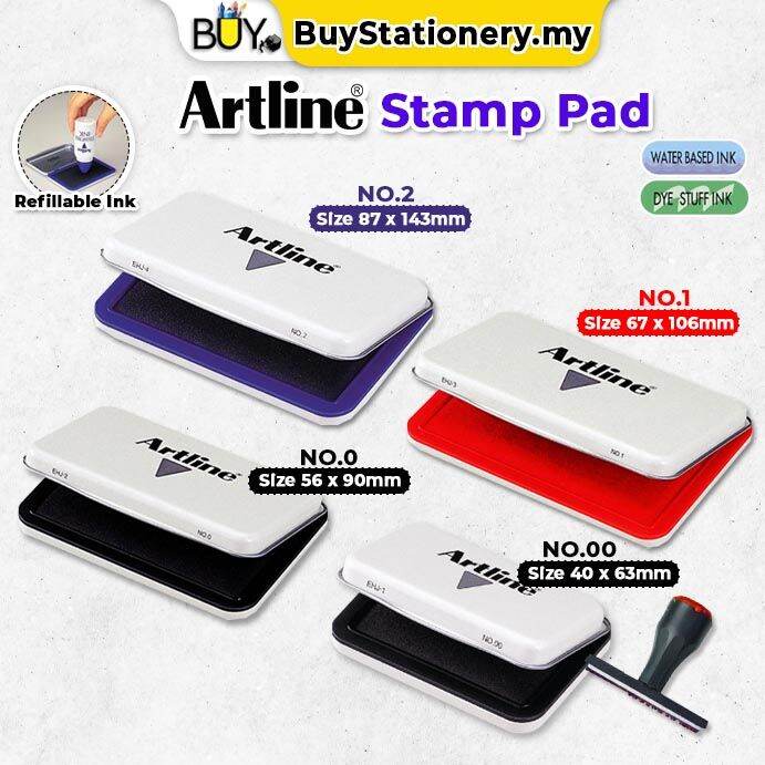 Artline Stamp Pad Colour Ink Rubber Stamp Dakwat Cop Nama Refill Cop Company Black Blue Red ...
