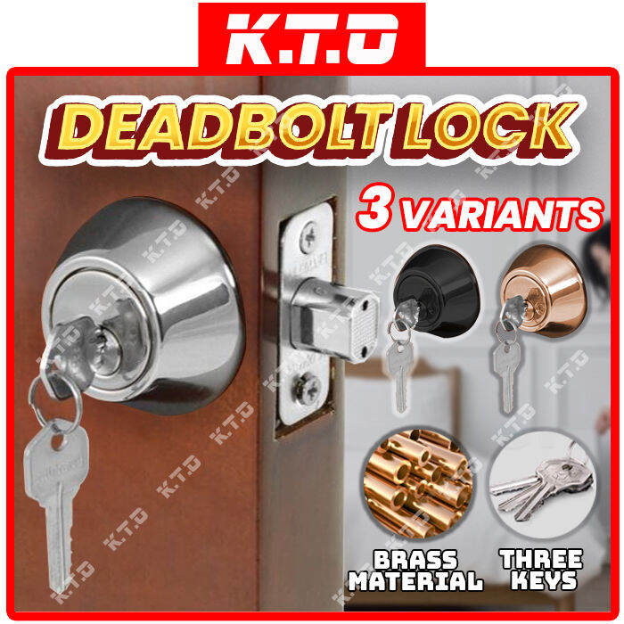 HEAVY DUTY DEADBOLT LOCK DOOR TOMBOL DOUBLE CYLINDER DEADBOLT LOCKSET with THUMBTURN KEY / PINTU ...