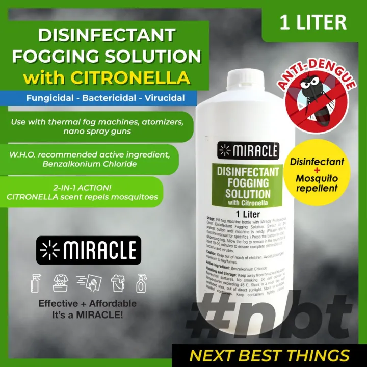 Miracle Disinfectant Fog Solution Fogging Solution (Citronella) - 1 ... Miracle Disinfectant Fog Solution Fogging Solution (Citronella) - 1 ...