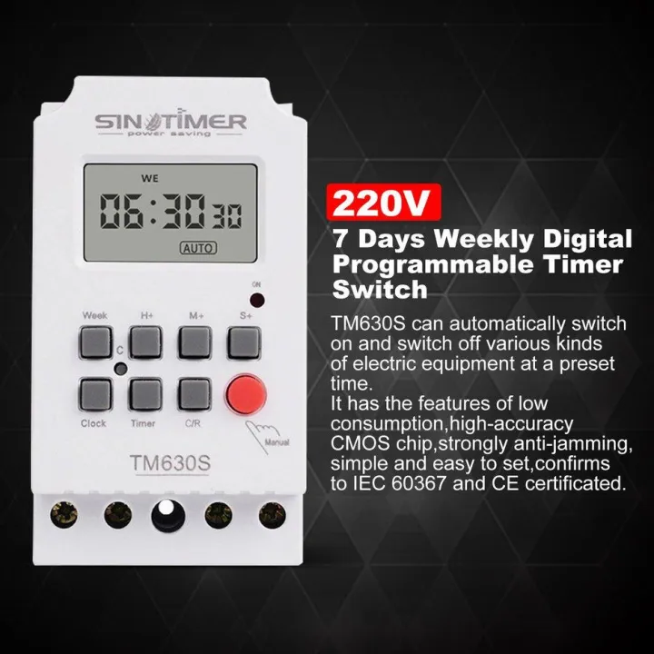 Elec Sinotimer Tm630s 2 7 Days Weekly Lcd Digital Programmable Timer
