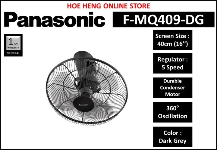 Panasonic Oscillation Fan F-MQ409-DG&GY (16”) | Lazada