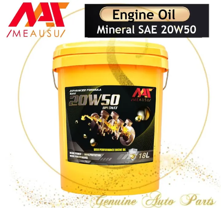 100% ORIGINAL MEAUSU ENGINE OIL 18L ADVANCE FORMULA SAE 20W50 API SM / CF '' NO MIX RECYCLE OIL ...