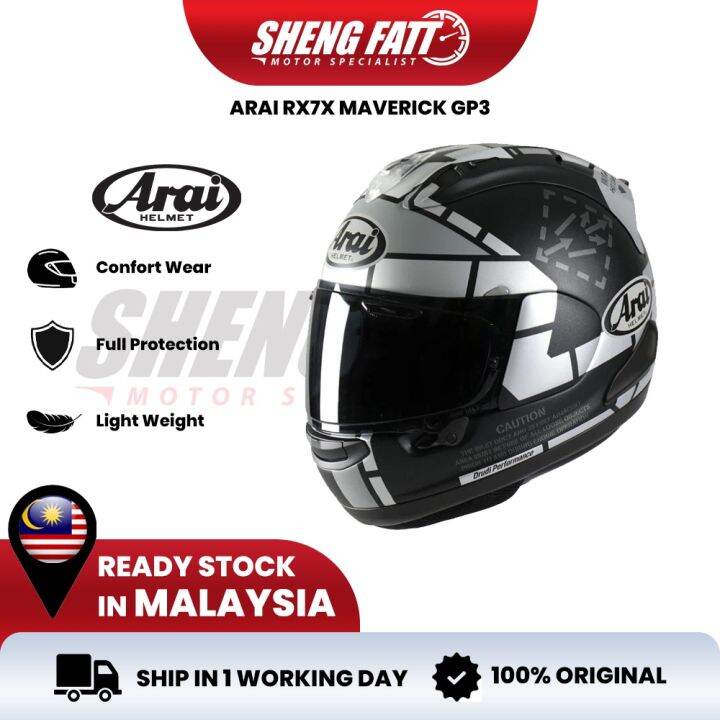 ARAI RX7X Maverick GP3 Helmet Motor Visor Topi Keledar Full Face ...