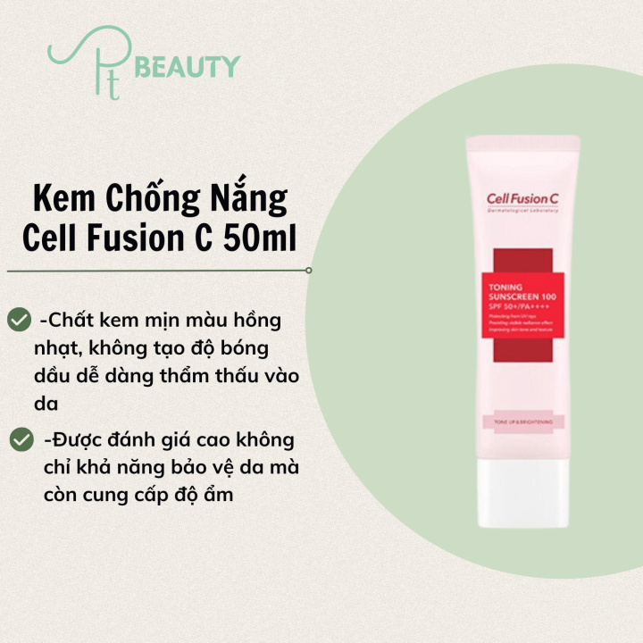 Kem Chống Nắng Cell Fushion C - Nâng Tone - Toning (Màu Hông) - 50ml ...