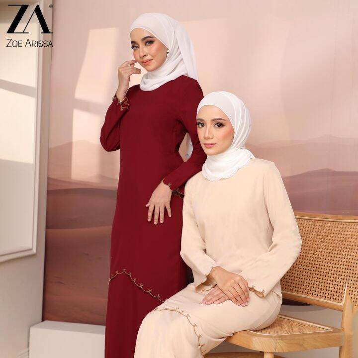 ZOE ARISSA BAJU KURUNG SULAM Baju Raya Haji 2023 MODEN embroidery labuh ...