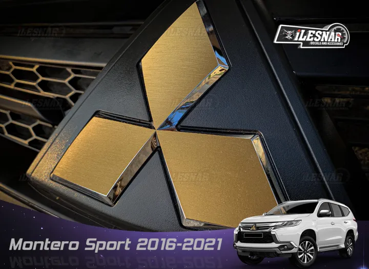 Mitsubishi Montero Sport 2016-2021 Front and Rear Logo Brush Gold ...