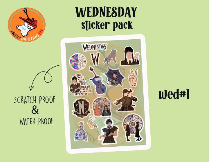 ARTSY- WEDNESDAY STICKER PACK | Lazada PH