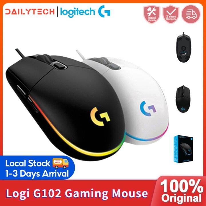 【high quality】【Ready stock 100% Logitech G102 Gaming Mouse 8000DPI Adjustable RGB Macro ...