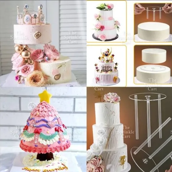 Multi-Layer Cake Support Straw Pillars Tier Floating Inverted | Lazada PH