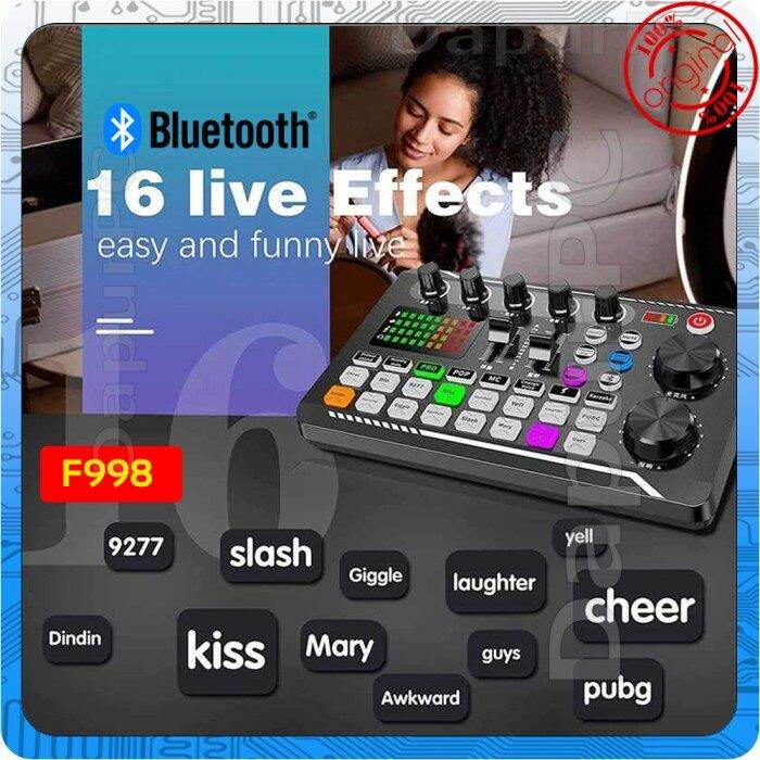 Sound Card F998 Pro Live Broadcast Mixer Karaoke Bluetooth Interface | Lazada Indonesia