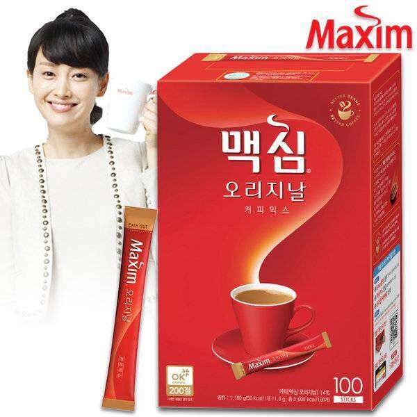 กาแฟเกาหลี maxim original coffee mix red 1 box=100T 맥심 오리지날 커피믹스หอมนุ่ม ...