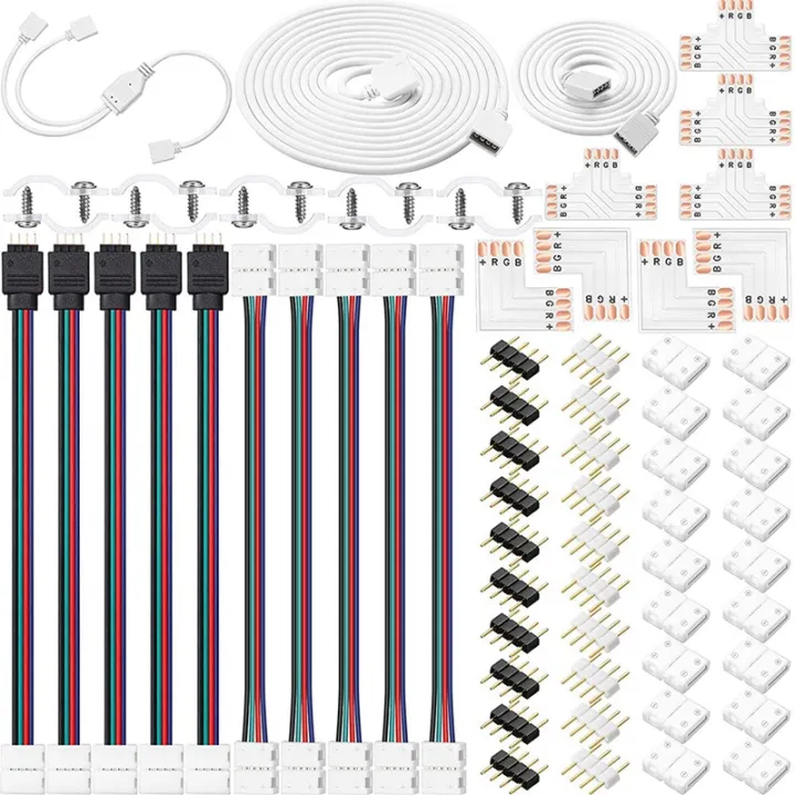 LED Strip Connector Kit, Strip Light Extension Cable Solderless Gapless ...