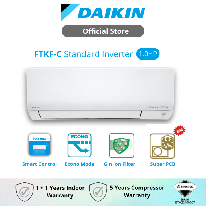 DAIKIN Standard Inverter Air Conditioner (FTKF R32) 1.0HP - FTKF25C ...