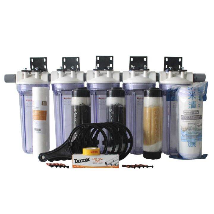 Filter Air Sumur Bor / PDAM Premium 5 Tahap SPIRU - KINNOYAMA | Lazada ...