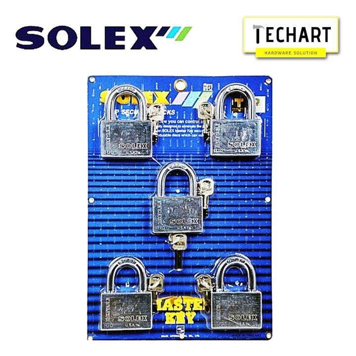 Authentic SOLEX Padlock 50 mm Top Security Master Key (5 pcs) 5 in 1 [R ...