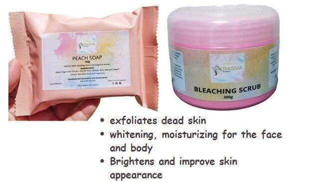 Krasiva Shop | Exfoliating Bleaching scrub and Peach soap 10x whitening ...