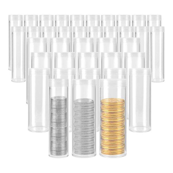 Assorted Sizes Coin Storage Tubes Clear Plastic Coin Tubes Coin ...