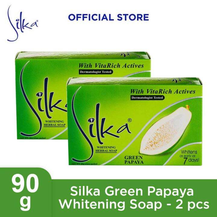 Silka Green Papaya Whitening Soap 90g - 2pcs | Lazada PH