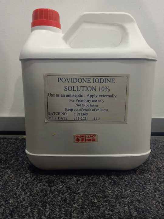 Povidone Iodine solution 10% for animals (4 Liter) | Lazada