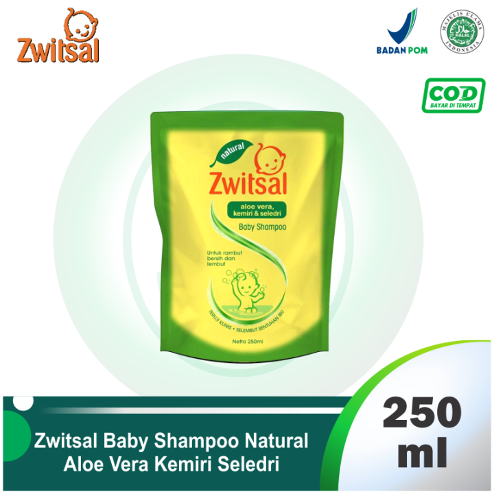 Zwitsal Baby Shampoo Natural Aloe Vera Kemiri Seledri Refill 250 ml ...