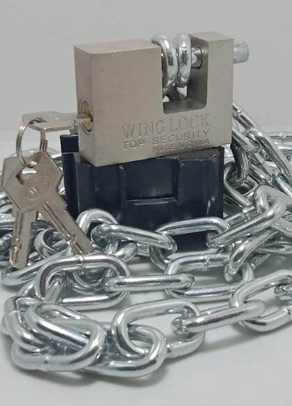 PAKET 1 METER Rantai Besi Kapal + Gembok 70mm Dan 40mm / Rantai Gembok ...