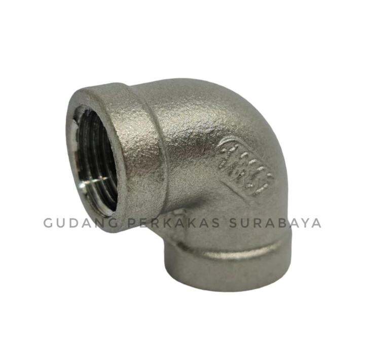 KNEE PIPA STAINLESS FEMALE ELBOW SUS304 SAMBUNGAN PIPA DRAT DALAM STAINLESS SS304 KNEE SOK DRAT ...