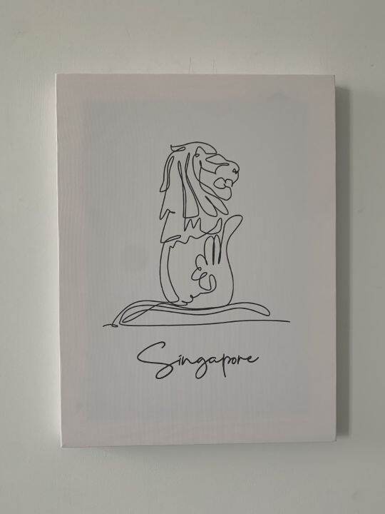 Merlion Singapore Poster Singapore Canvas Wall Art Merlion Print Travel ...