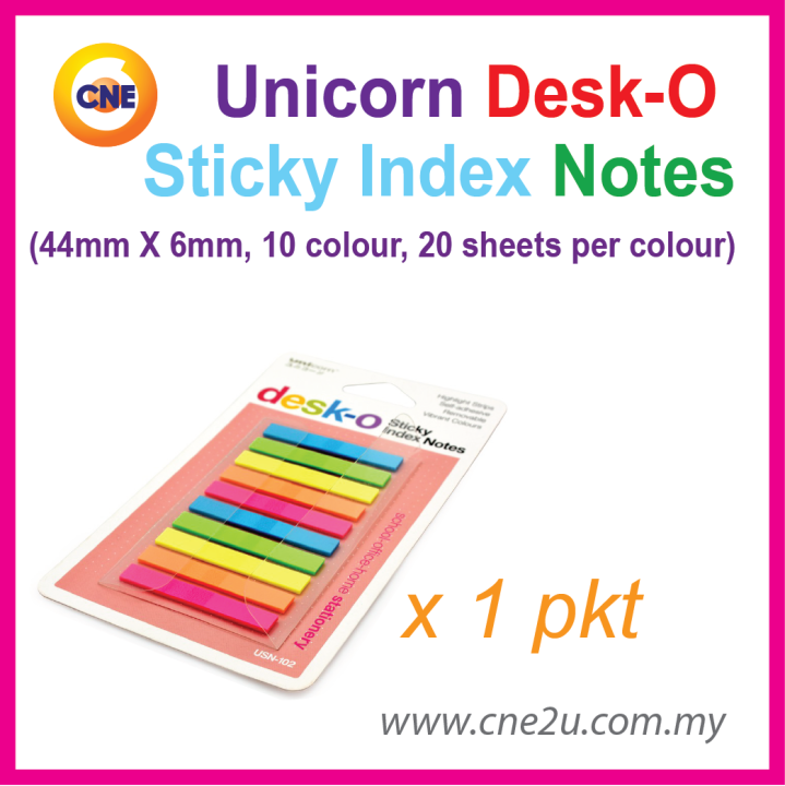 Unicorn Sticky Stick Index Notes USN-102 44mm x 6m 便利贴 | Lazada