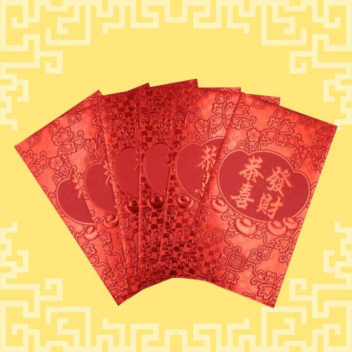 6pcs Large Chinese lucky Ampao / Angpao Red Money Envelope Christmas ...
