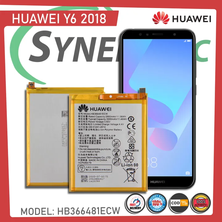For Huawei Y6 2018 Battery Original, Model: HB366481ECW High Quality Phone Battery (3000mAh ...